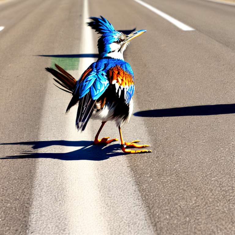 roadrunner cartoon in running motion with a cell phone in its hand.