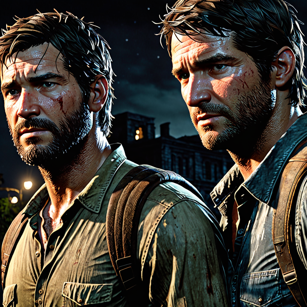 Joel Miller from the last of us and Nathan drake from uncharted looking ...