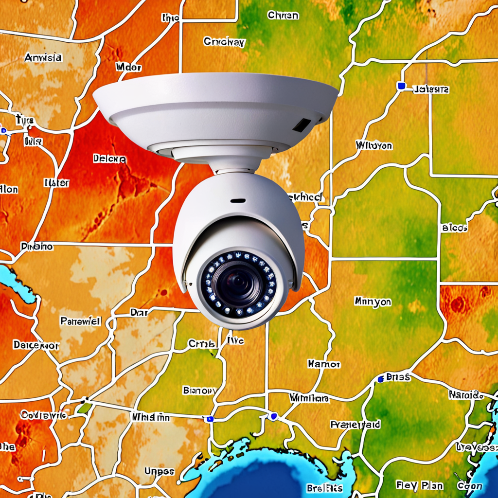 CCTV Camera in Map of Australia vivid