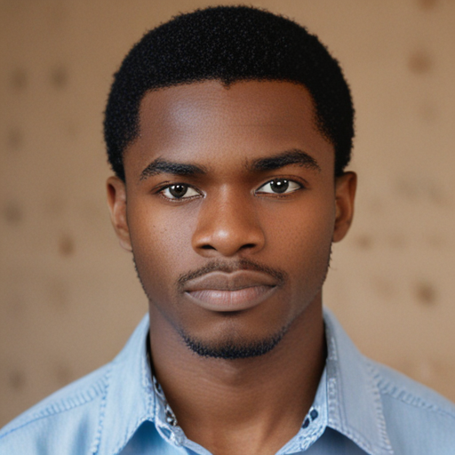 Face of a male African not smiling