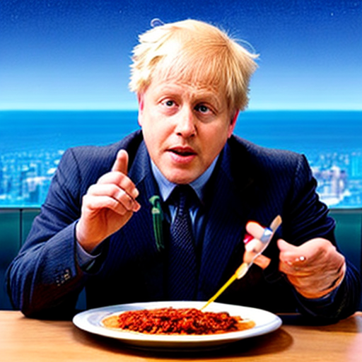 spaghetti bolognese eating boris johnson