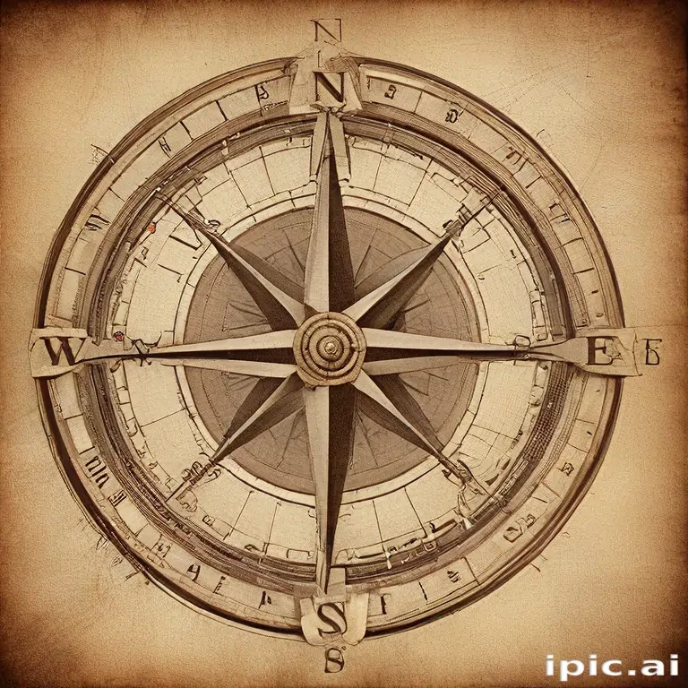A Vintage Compass with Detailed Directions and a Timeless Design