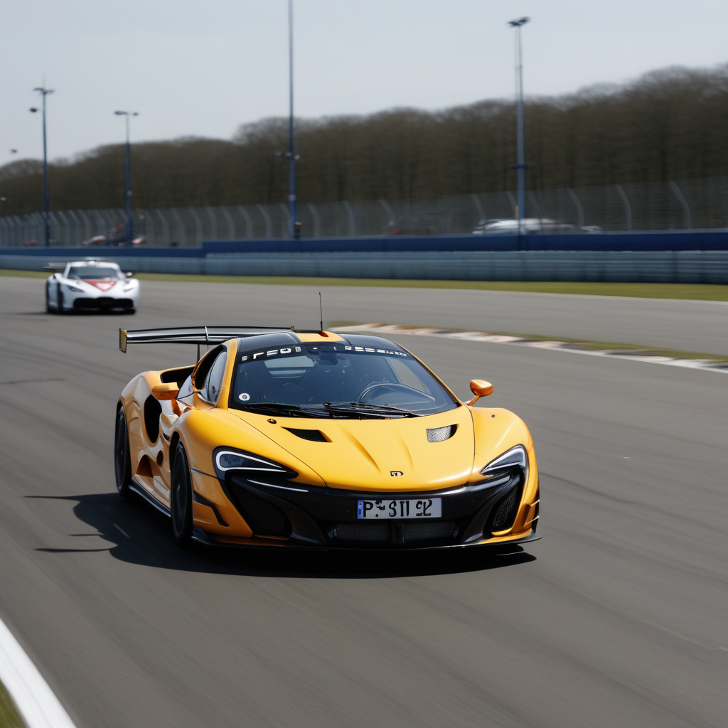 High-Speed Racing Action Featuring a Stunning Bright Yellow McLaren P1