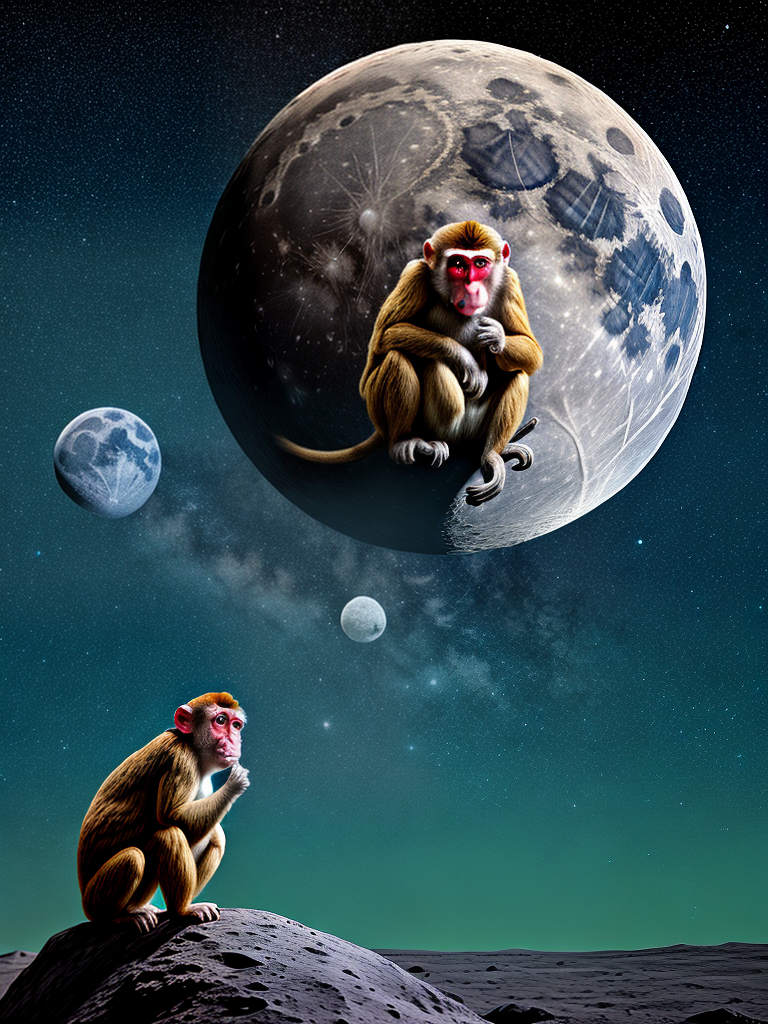 monkey on the moon