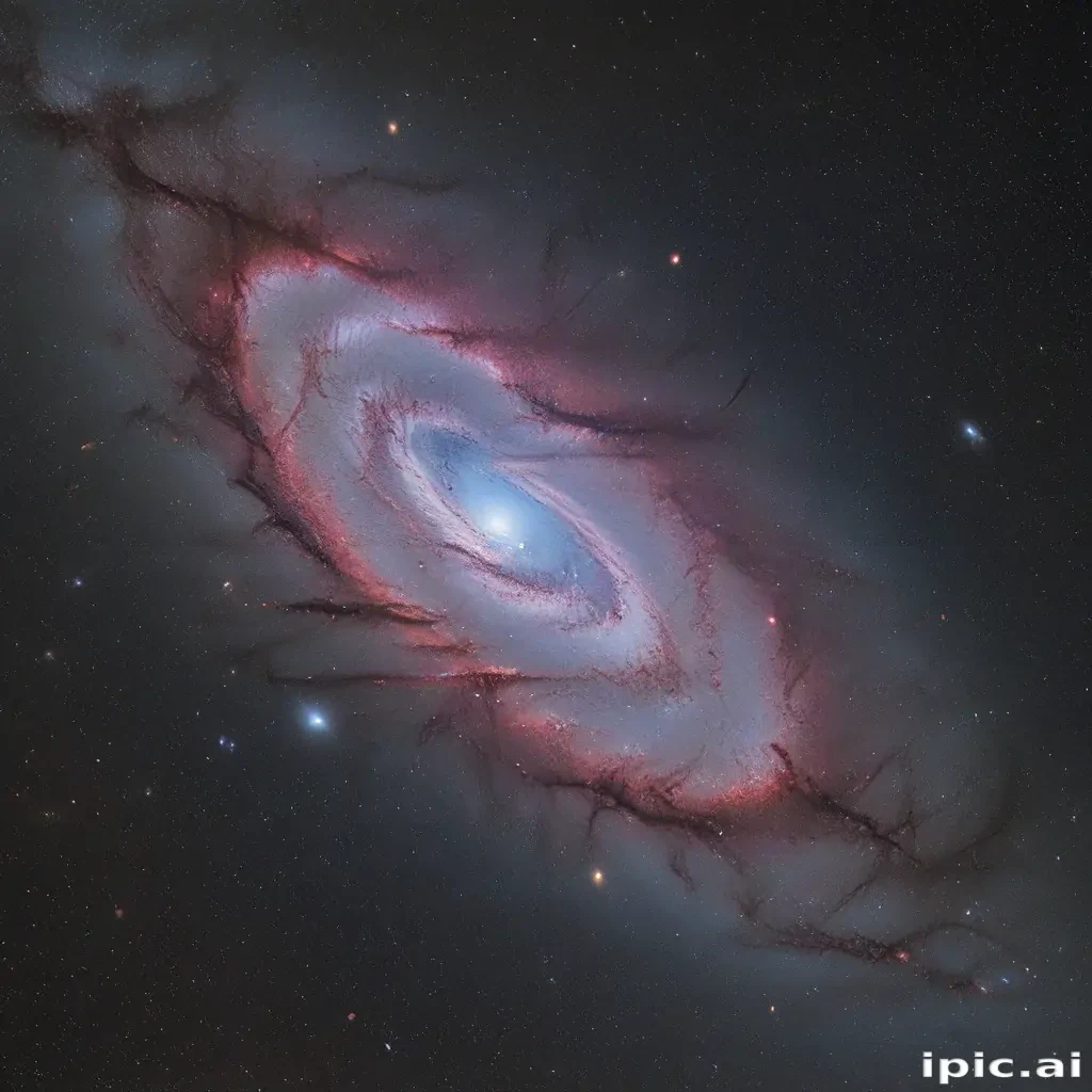 Stunning View of a Spiral Galaxy Illuminated by Distant Stars and Nebulae