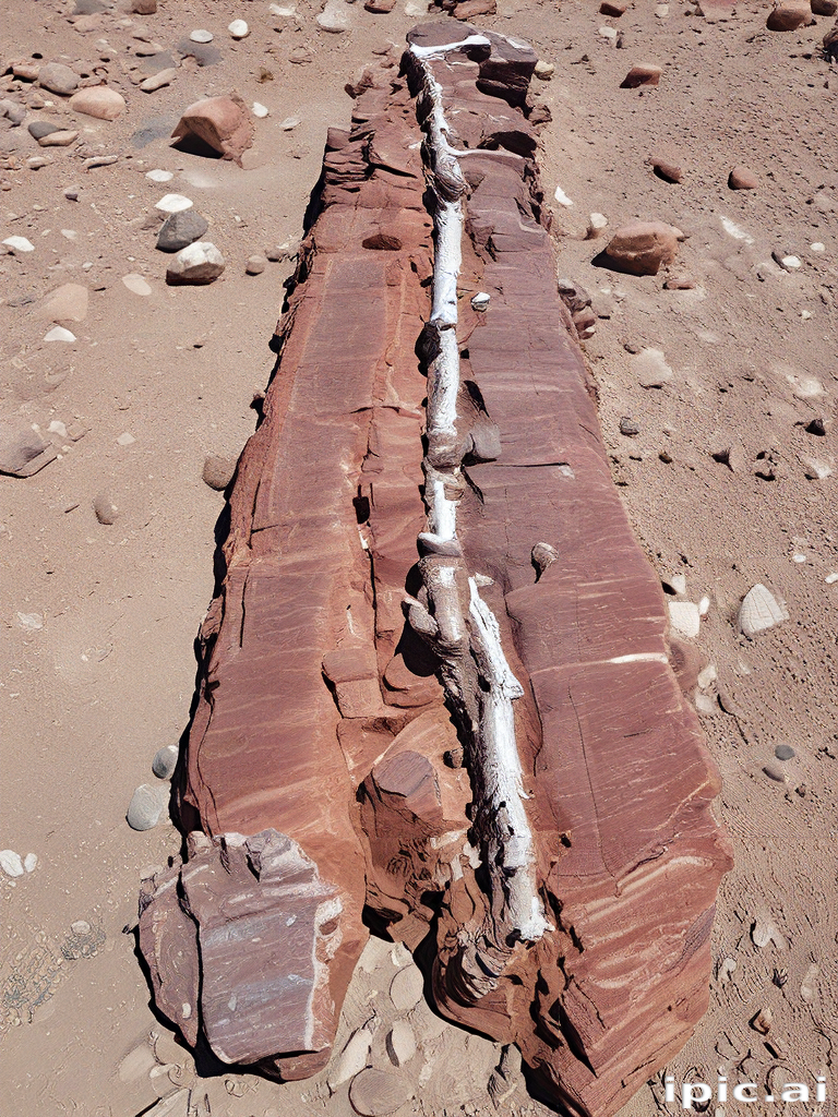 A Unique Geological Formation of Striking Red and White Rock Layers.