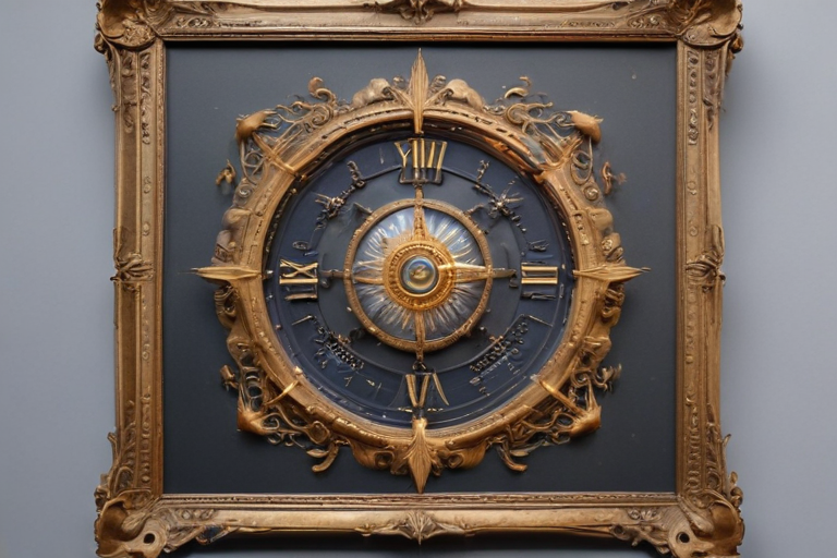 Elegant Antique Wall Clock with Intricate Design and Roman Numerals