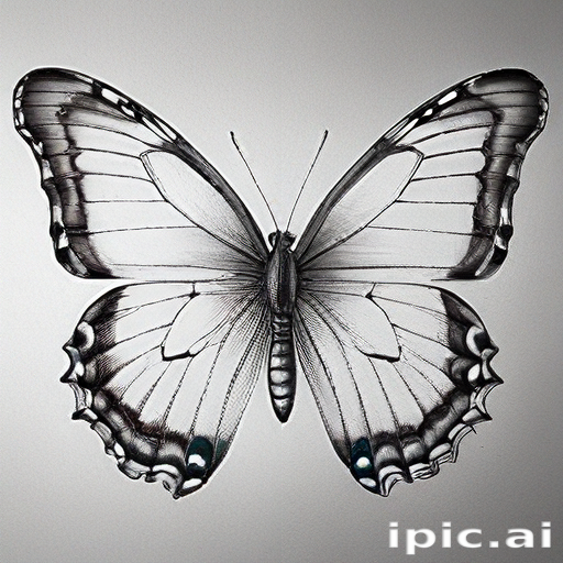 Intricate Artistic Illustration of a Butterfly with Detailed Wing Patterns