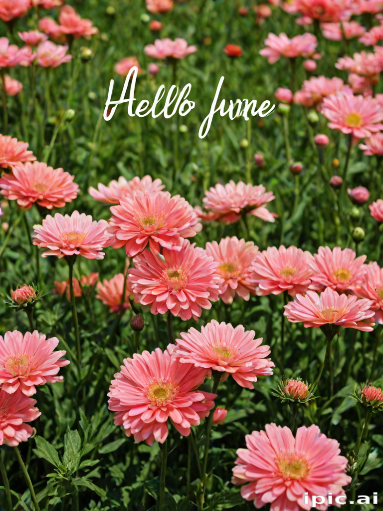 Vibrant Pink Flowers Welcoming the Joyful Arrival of June's Beauty