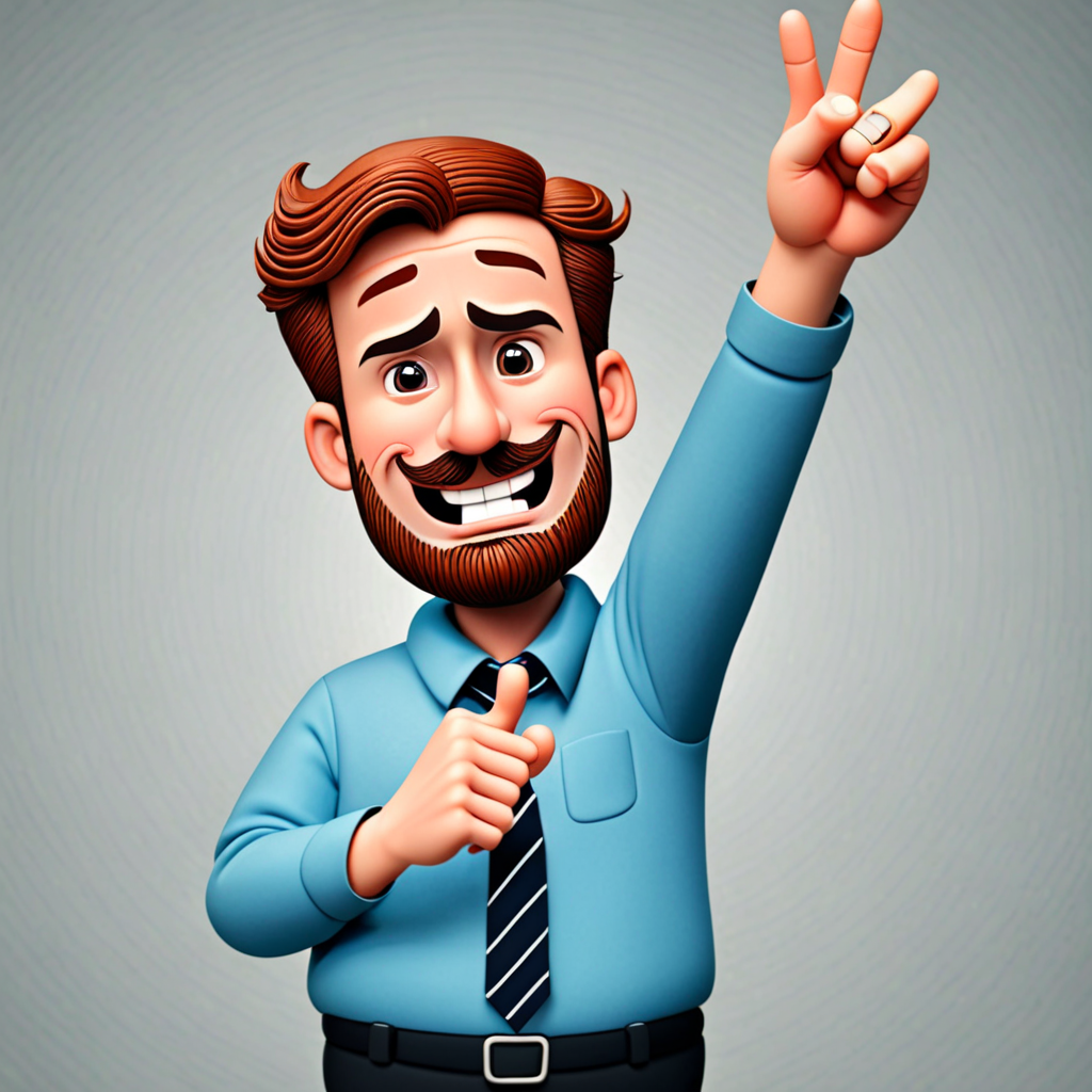 cartoon character who is giving the middle finger