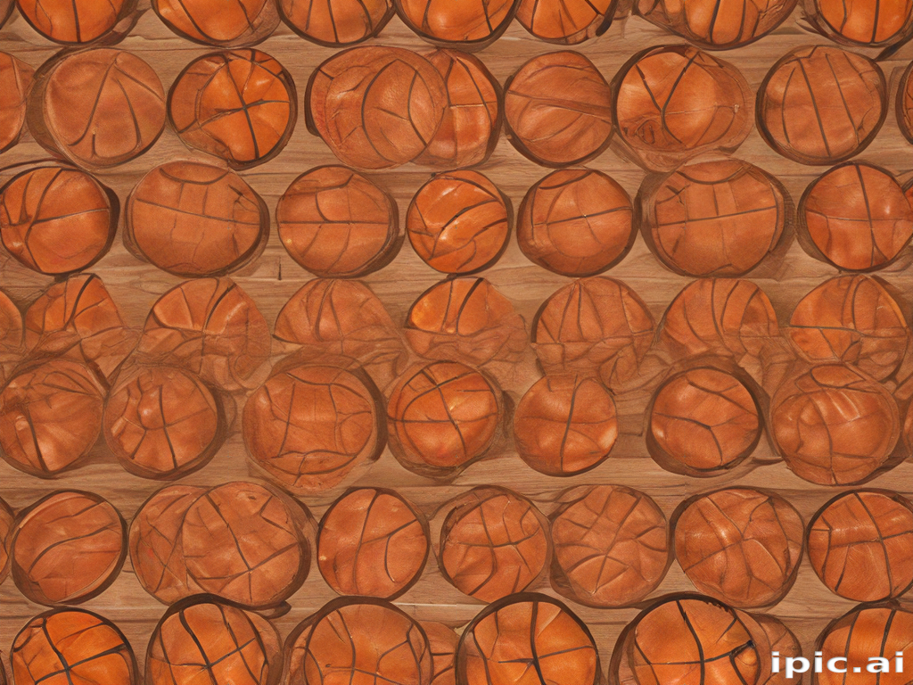 Colorful Collection of Basketballs Arranged in a Creative Pattern Design