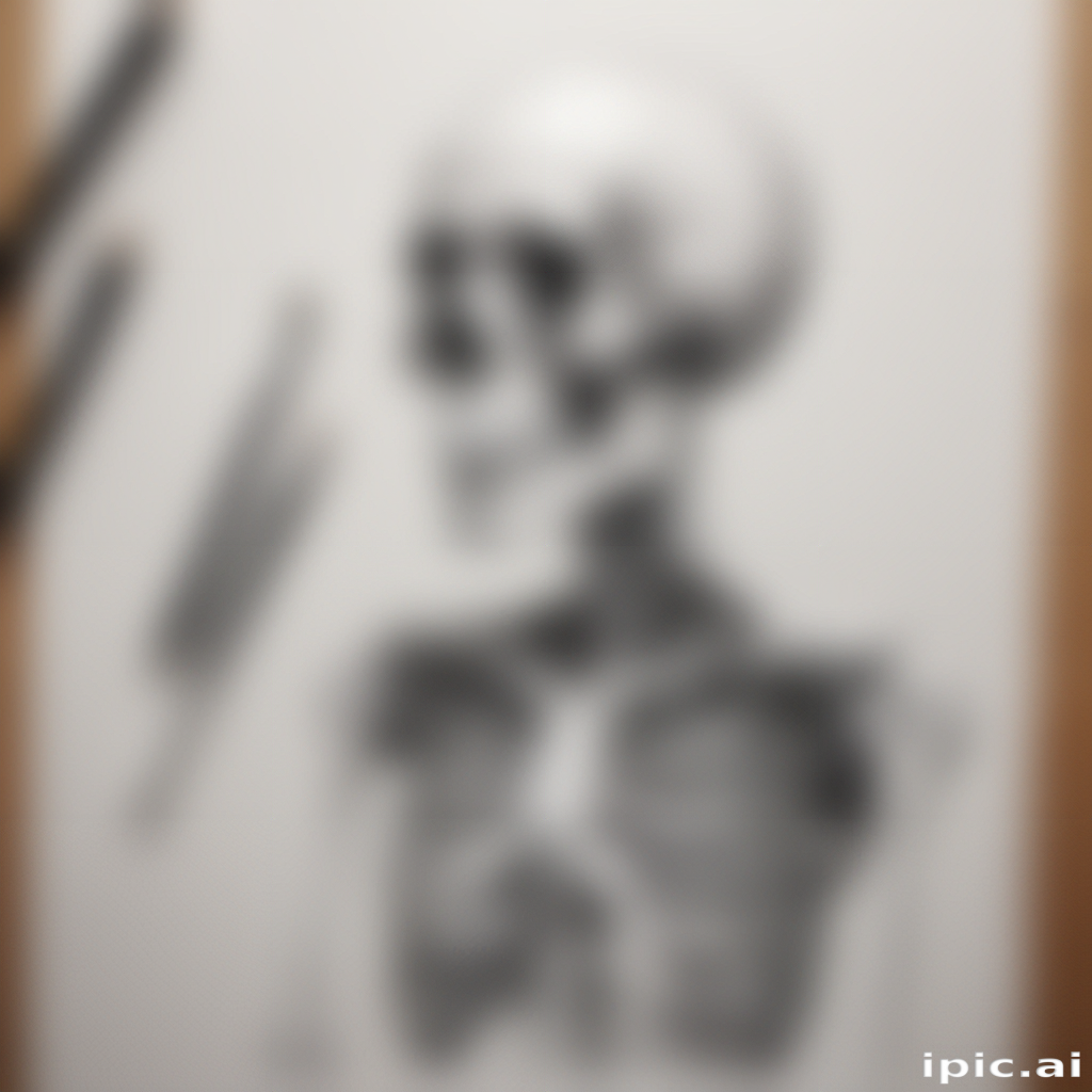 Artistic Representation of a Human Skeleton in a Blurred Sketch