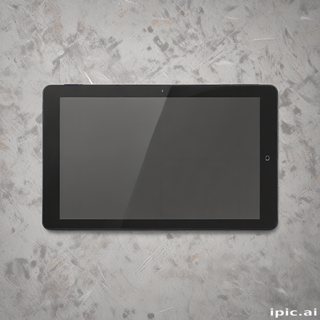 Modern Tablet Device on a Stylish Gray Concrete Background Surface
