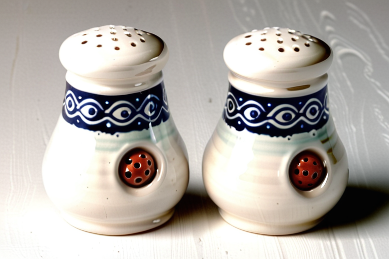 Charming Ceramic Salt and Pepper Shakers with Decorative Blue Patterns