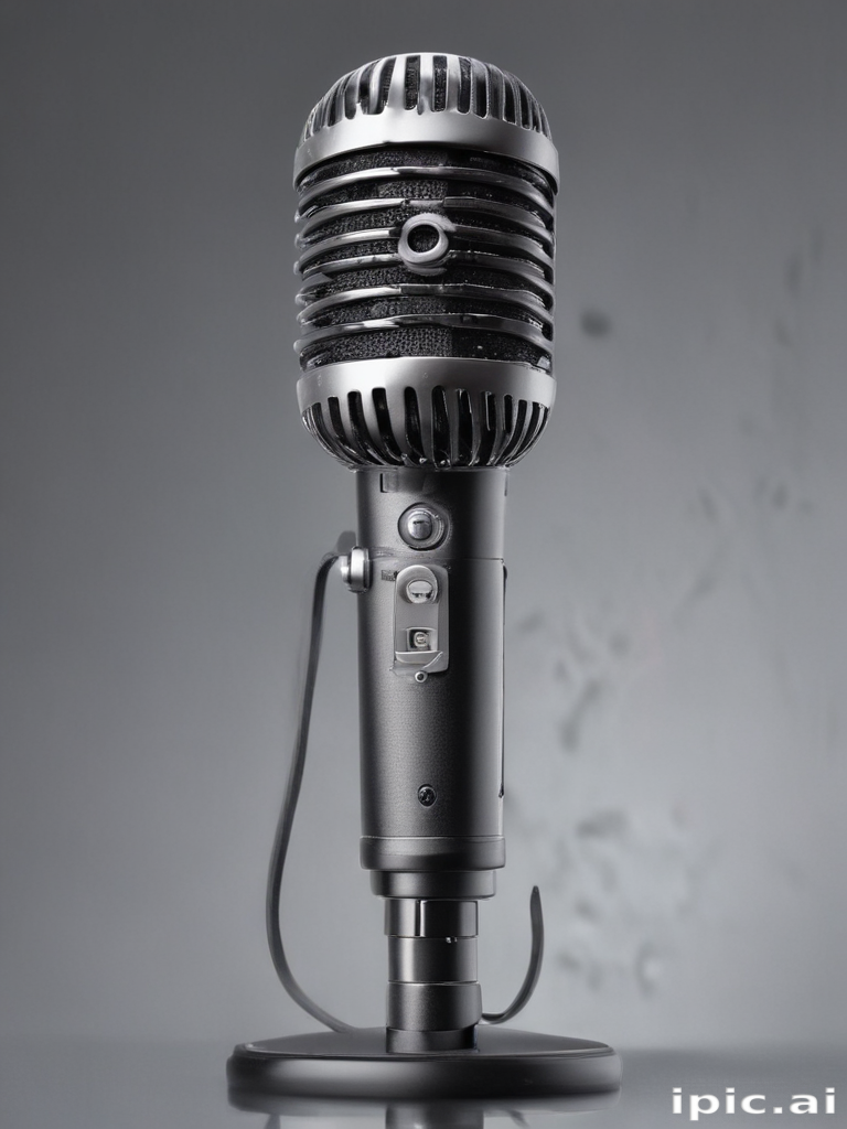 Vintage Style Microphone Ready for Recording in a Studio Setting