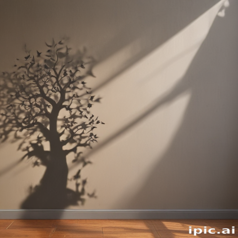 Intricate Tree Shadow Dancing Gracefully on a Sunlit Wall