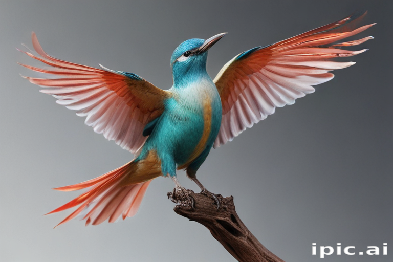 A Vibrant Bird Displaying Its Colorful Wings in Stunning Detail