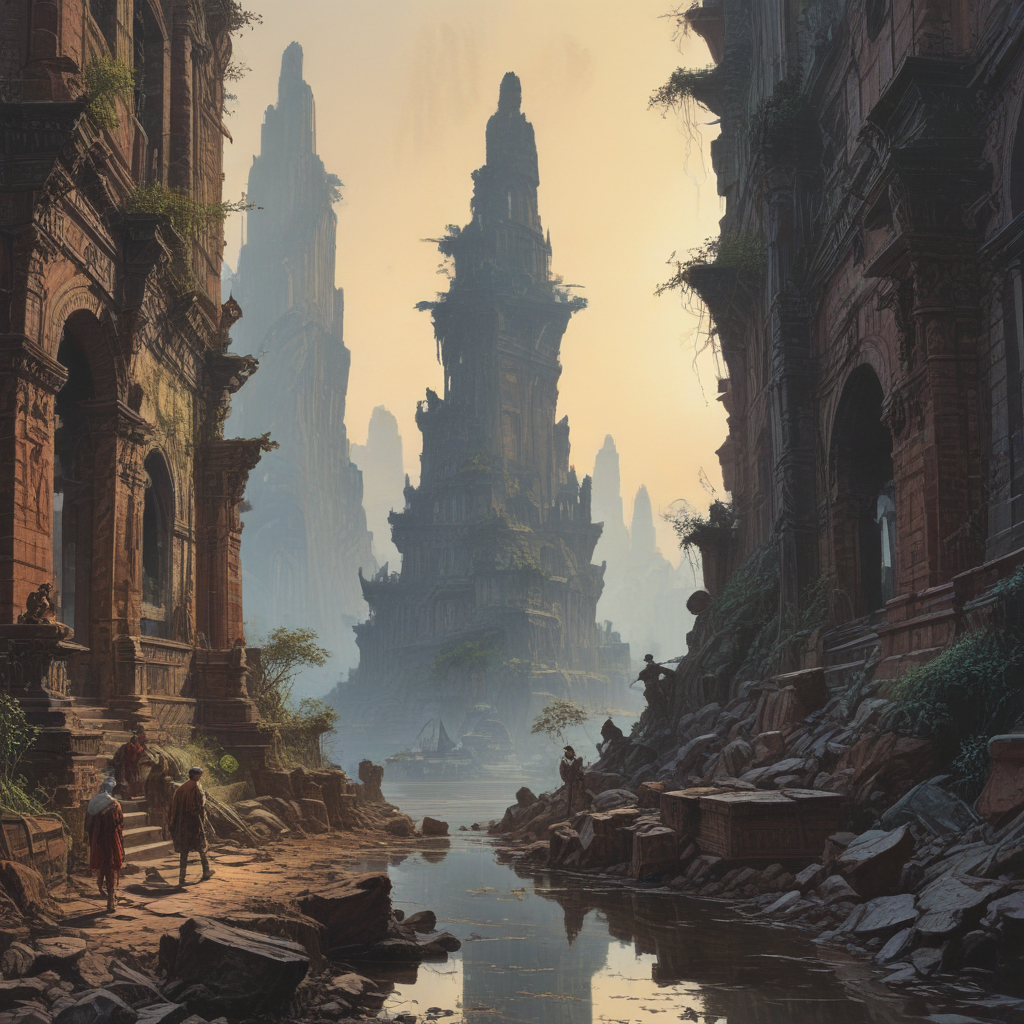 jean giraud moebius landscape piranesi morning