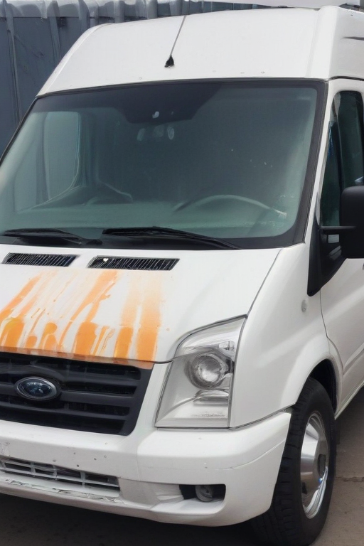 white ford transit with inital d paint design