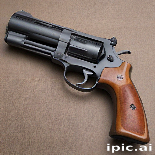A Classic Revolver with a Polished Wooden Grip and Sleek Design.