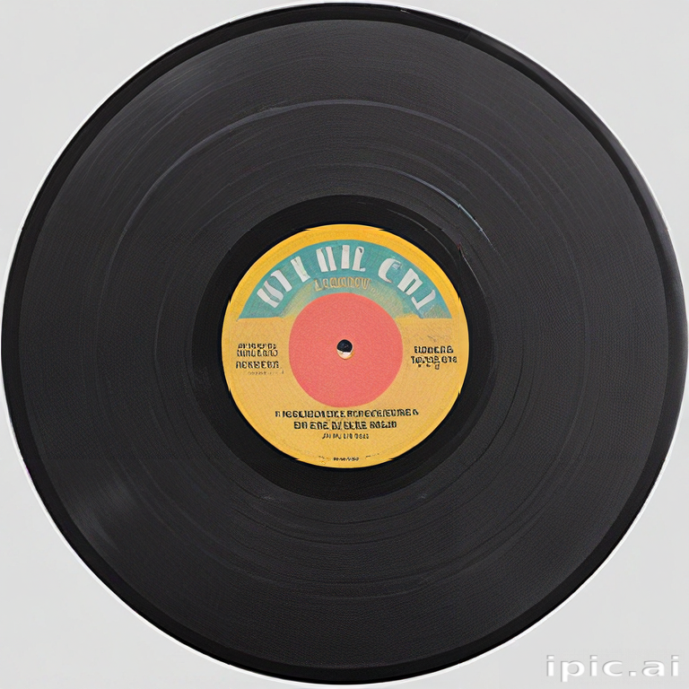 Classic Vinyl Record with Colorful Label from a Vintage Music Collection