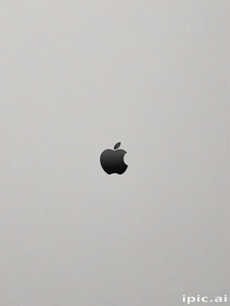 Minimalist Apple Logo on a Clean, Light Gray Background Design