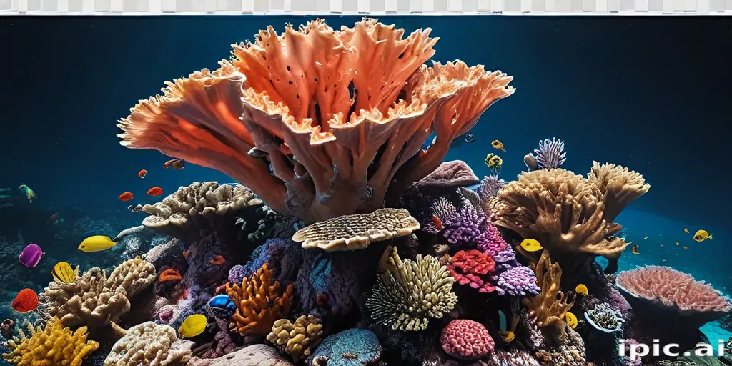 Vibrant Underwater Scene Showcasing Colorful Coral Reefs and Tropical Fish