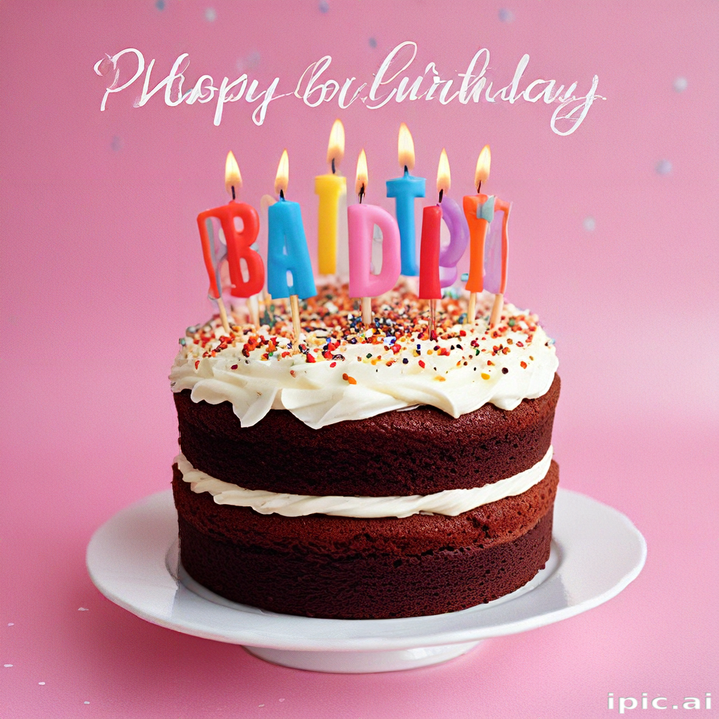 Delicious Birthday Cake with Colorful Candles and Festive Sprinkles on Top