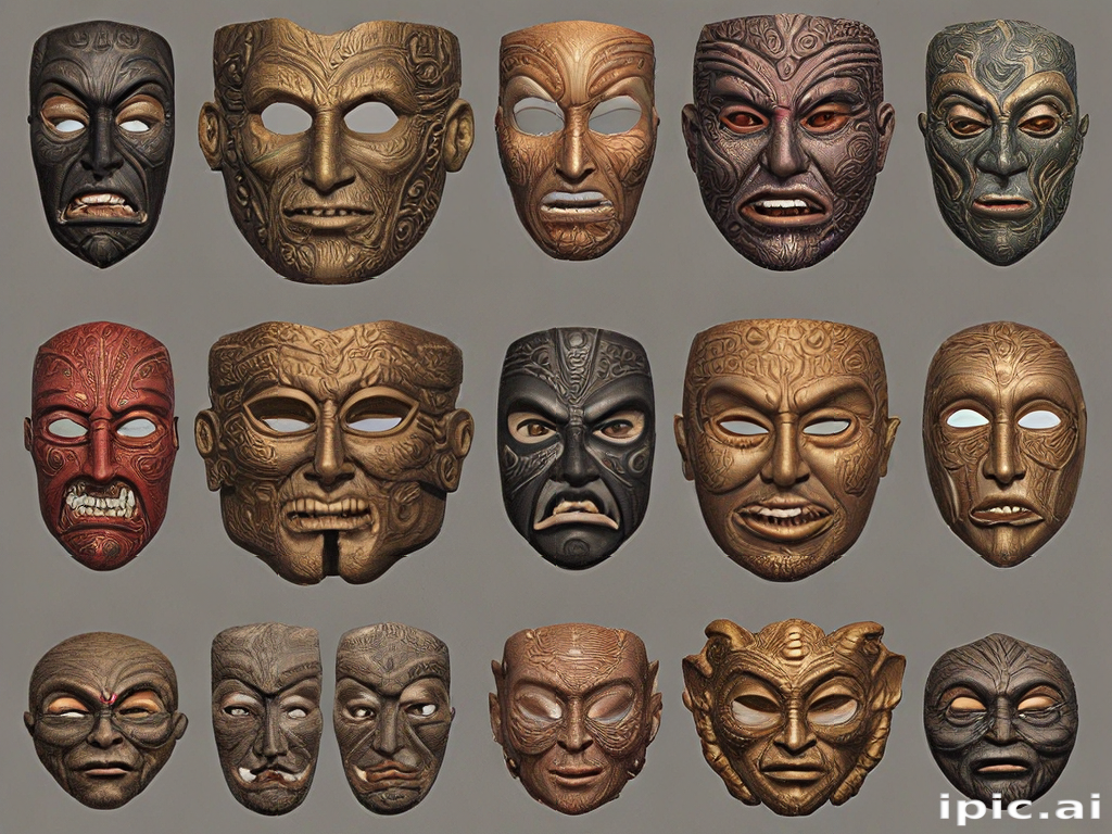 Collection of Intricately Designed Cultural Masks Displaying Unique ...