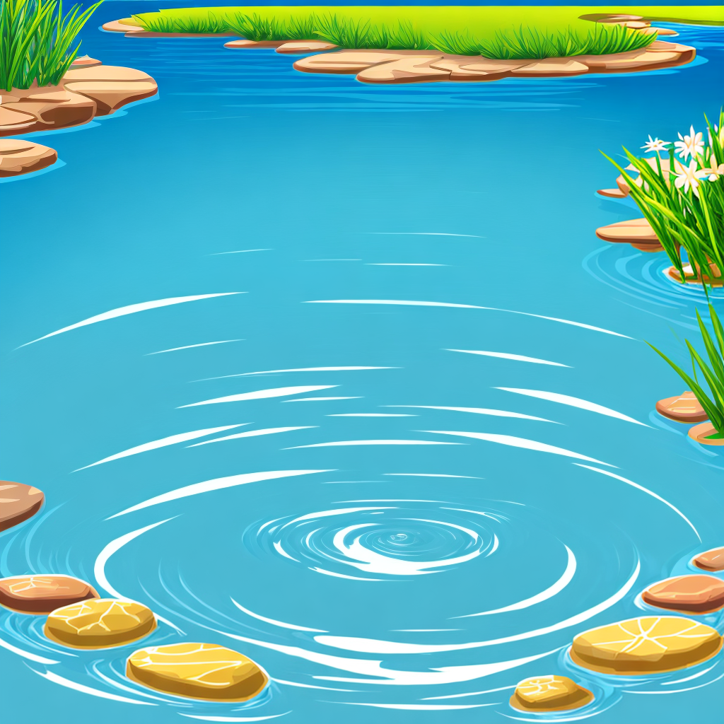 A Spring. The Water is clear. Vector style