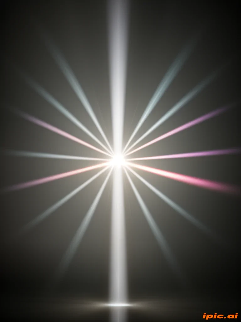 Radiant Light Beams Emanating from a Central Source in Darkness