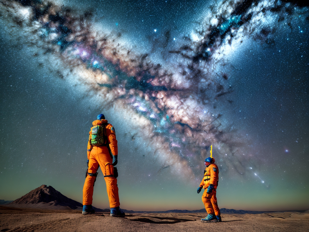 Giant Cosmic human holding a star