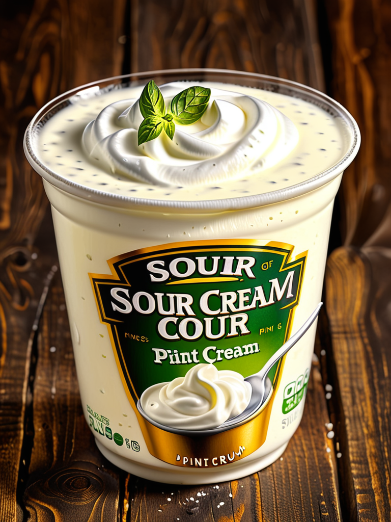Delicious Sour Cream Pint with Creamy Topping Perfect for Dips and Recipes