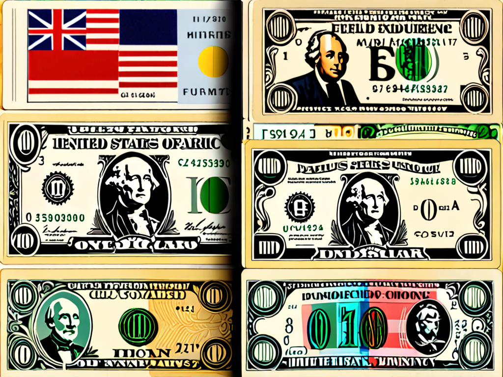world currency with flags and symbols as a chart