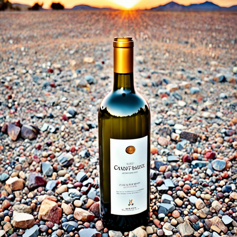 Wine bottle in the deser