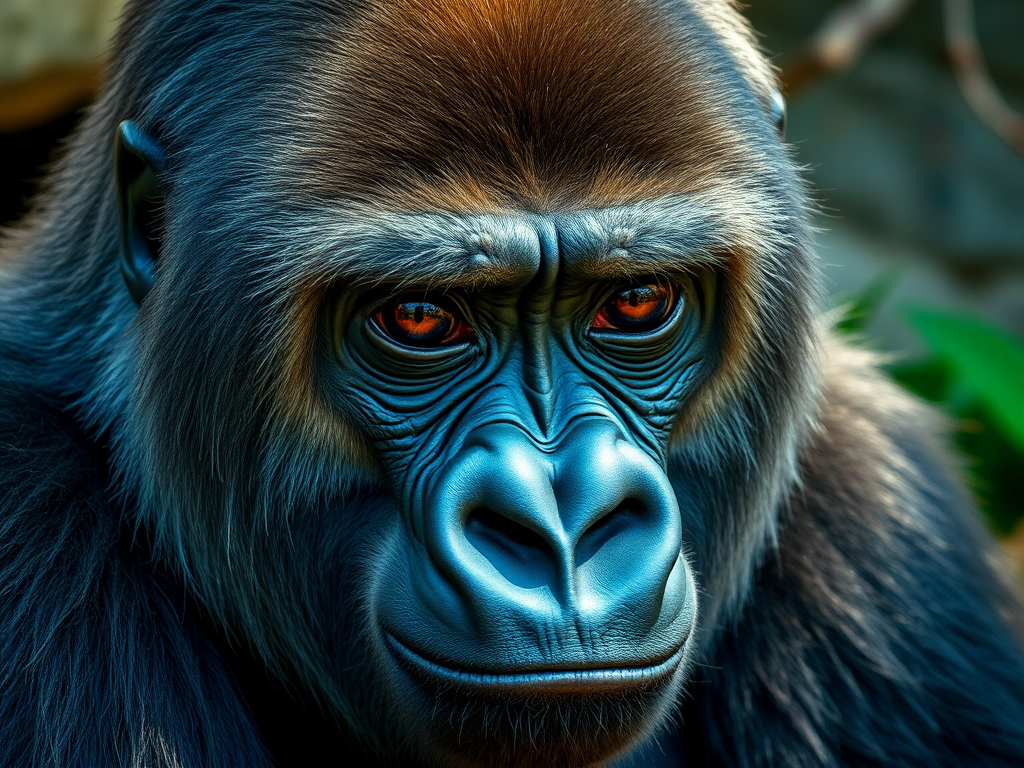 Close-Up Portrait of a Majestic Gorilla with Captivating Expressions ...