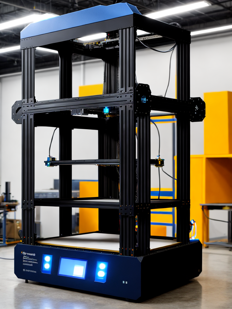 A sophisticated industrial large-scale 3d printer robot