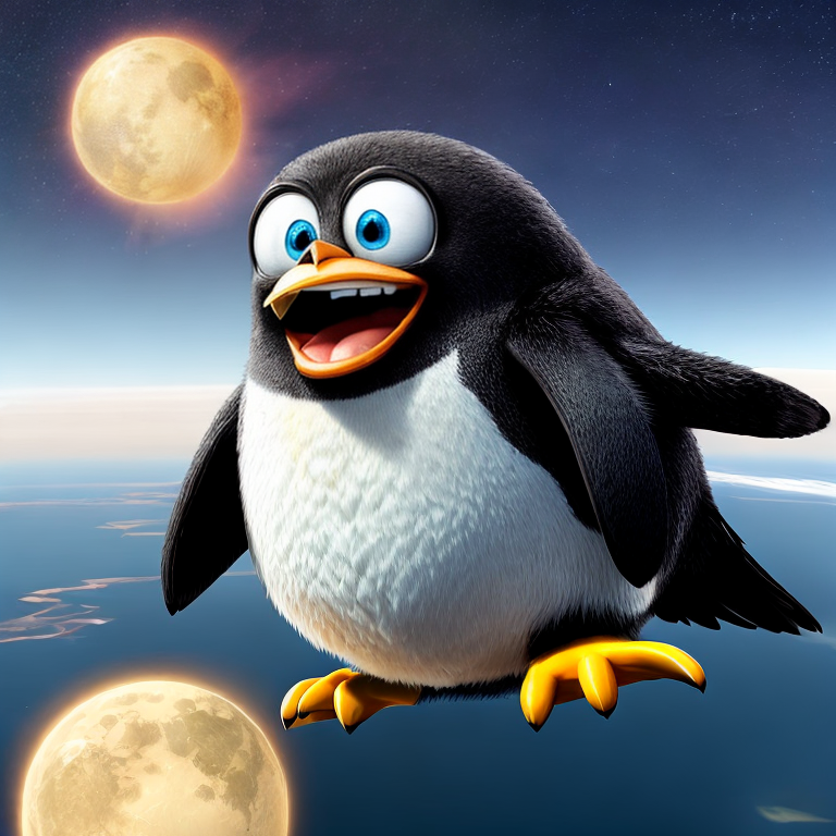 very angry cartoon penguin capable of destroying planets with his rage