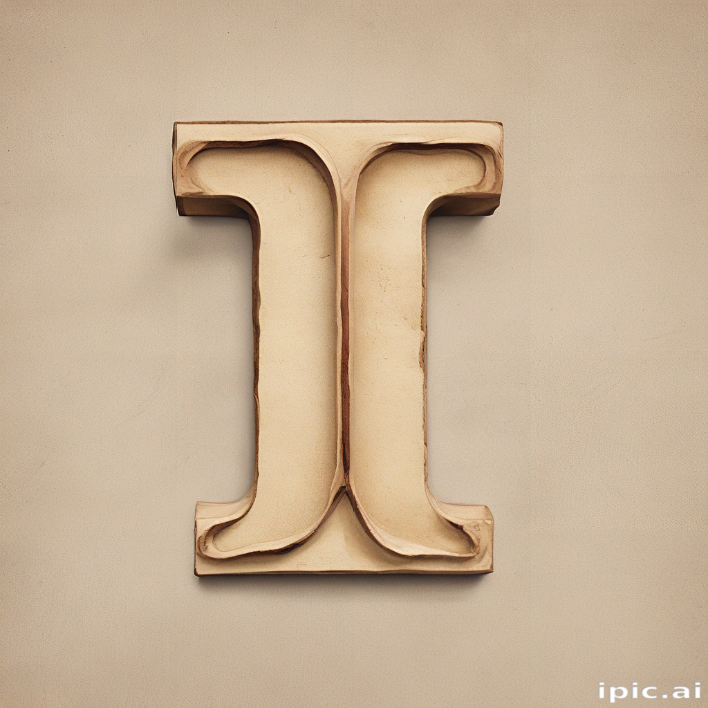 Artistic Representation of the Letter 'I' in Elegant Three-Dimensional ...