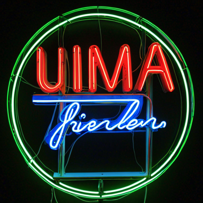 jintai is name on a neon sign surreal art