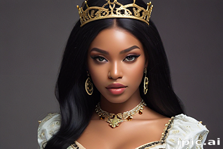 Regal Elegance: A Portrait of a Woman in Royal Attire