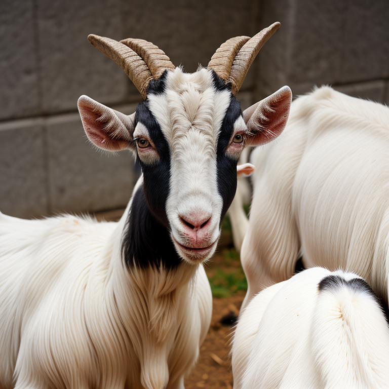 A Friendly Goat Looking Directly at the Camera with a Smile.