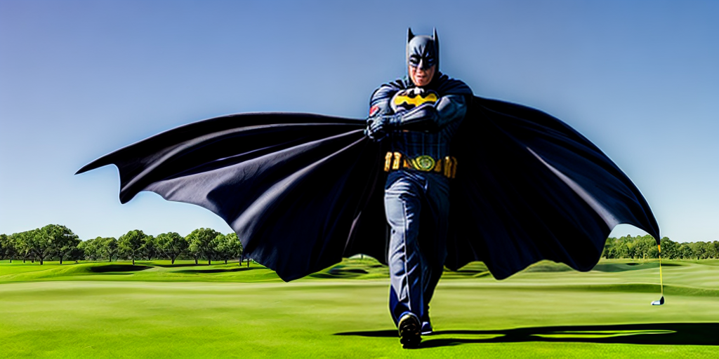 Batman golfing