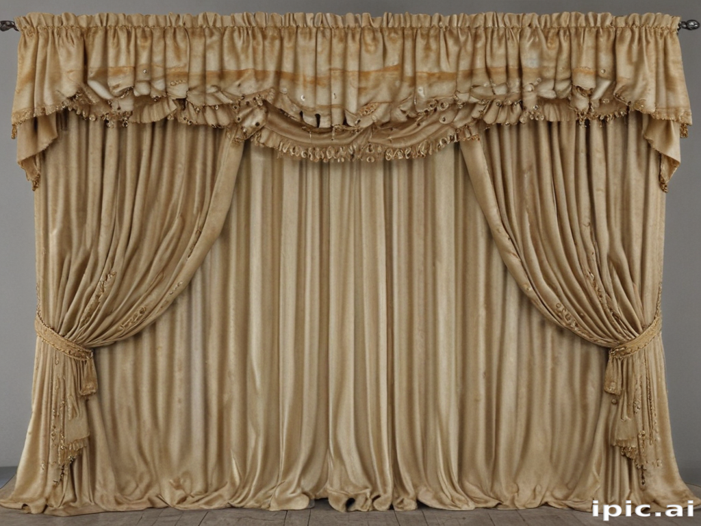 Elegant Gold Drapery with Intricate Detailing for Luxurious Interior ...