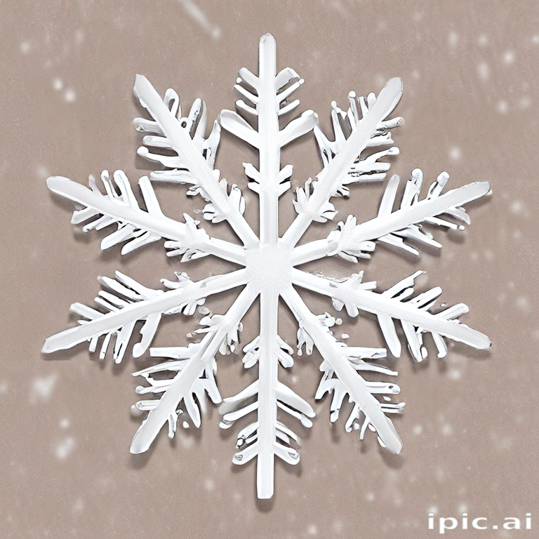 Intricate White Snowflake Design Against a Soft Brown Background