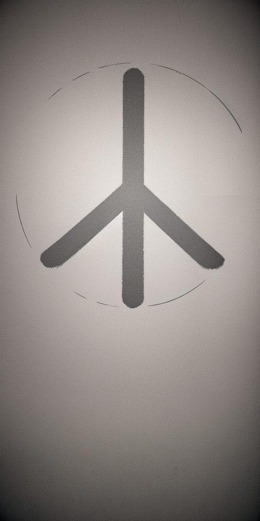 Stylized Peace Symbol with a Soft Gradient Background and Circular Motion