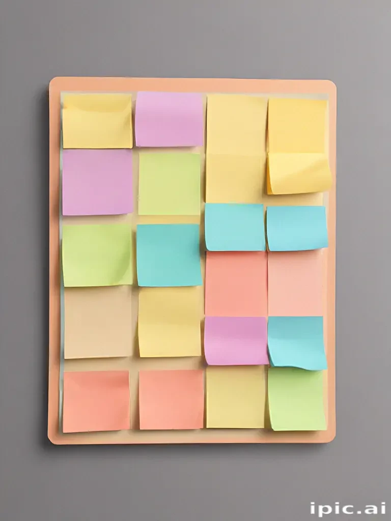 Colorful Sticky Notes Organized on a Light Gray Wall for Ideas and ...