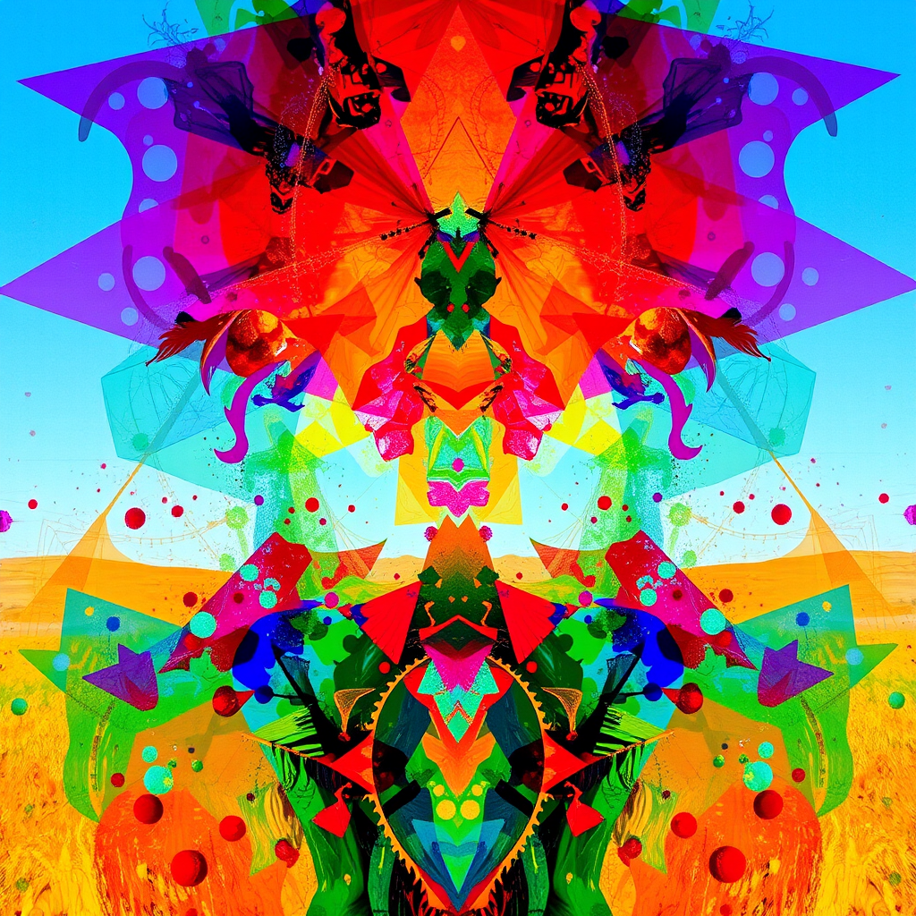 Vibrant Abstract Harmony: A Kaleidoscopic Fusion of Color and Shape