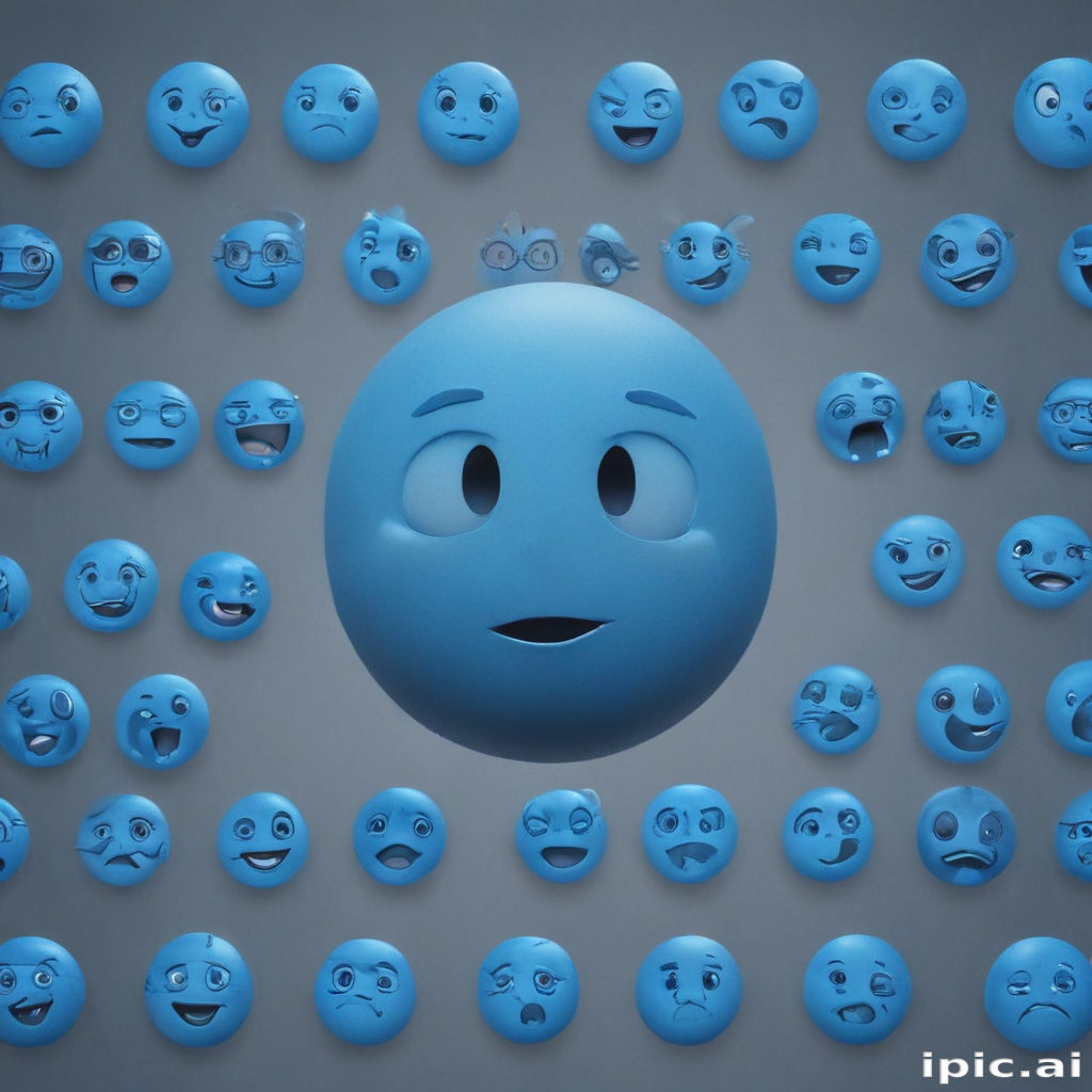 Exploring a Colorful Collection of Diverse Blue Emojis Expressing ...