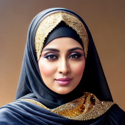 full hijab with shining eyes, full portrait, ultra high detailed, soft ...